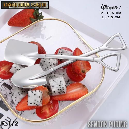 Promo Sendok Kue Puding Buah Es Krim Stainless Model Sekop - Lancip ...