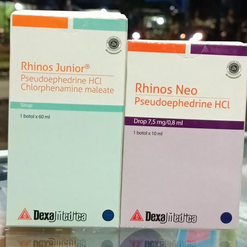 Jual Rhinos Junior Sirup 60ml Dan Rhinos Neo Drops 10 ml Obat Flu ...