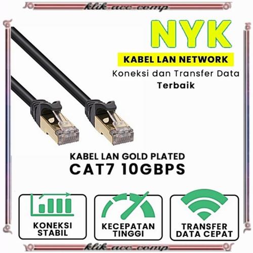 Jual kabel lan cat 7 NYK 5 Meter gold plated original/cabele lan cat7 ...