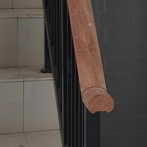 Jual handle handel kayu railing tangga kamper lingkar coakan plat besi ...