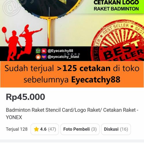 Jual Cetakan Raket / Logo Raket / Stencil Card Badminton - Art Karton ...
