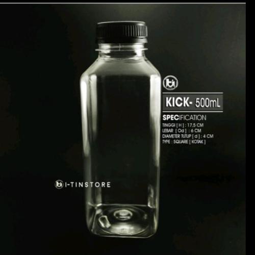 Jual 500ML BOTOL KICK (KOTAK) / BOTOL MINUMAN / JUS / YOGURT / PET ...