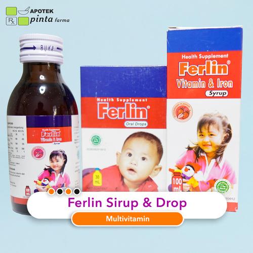 Jual Ferlin Sirup 100 ml & Ferlin Drop 30 ml Suplemen vitamin dan zat ...