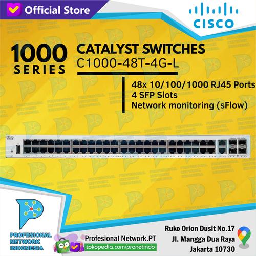 Promo Cisco C1000-48T-4G-L Catalyst 1000 Series Switch - Unit Only ...