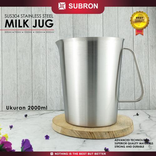 Promo SUBRON Milk Jug sus 304 Pitcher 2000ML Stainless Gelas Ukur Takar ...