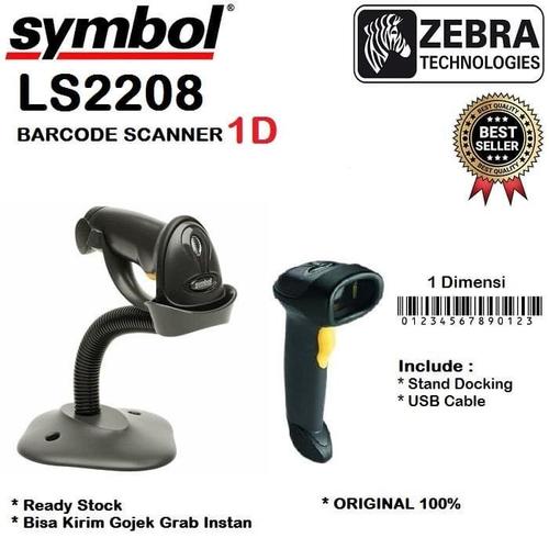 Promo Barcode Scanner Zebra Symbol LS2208 - LS 2208 - LS-2208 - Auto ...