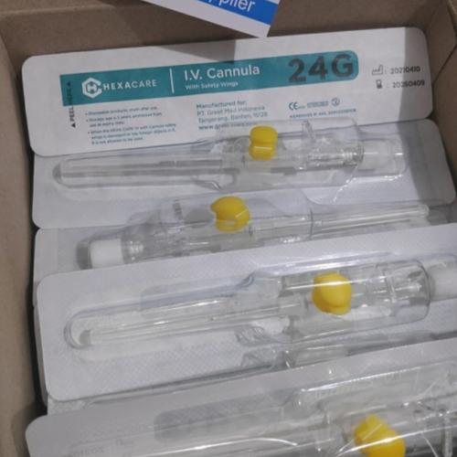 Jual IV Canulla With Wings Hexacare/Jarum Infus Wing 22g dan 24G Eceran ...