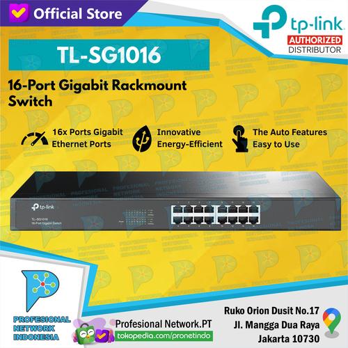 Promo TP-LINK TL-SG1016 16-Port Gigabit Rackmount Switch/Switch 16 Port ...