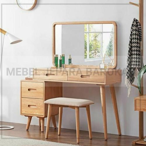 Jual meja rias minimalis tolet meja kaca retro scandinavian kayu jati ...
