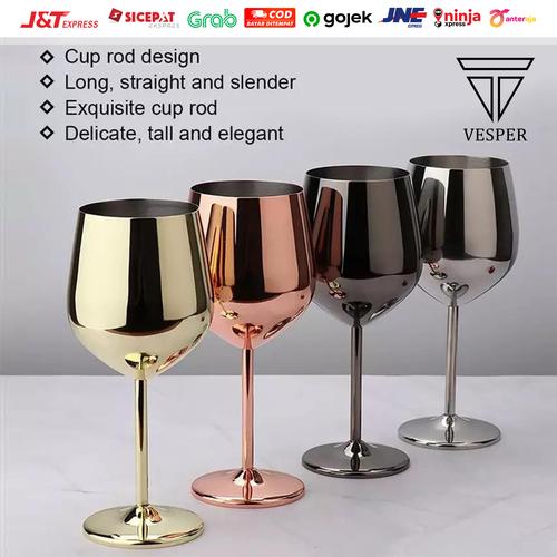 Jual gelas wine stainless warna 500ml wine glass cocktail champagne ...