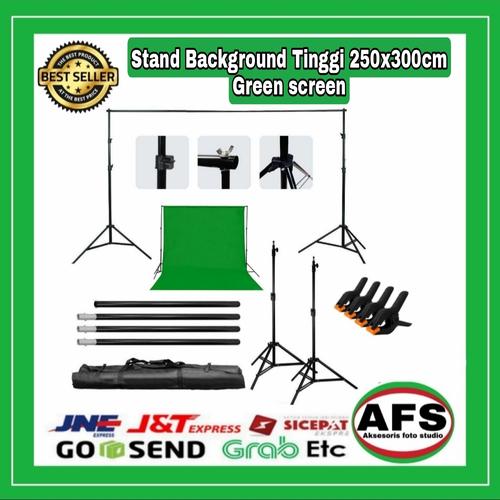 Jual Layar Green screen 3x4M/Stand Background 250x300cm foto studio ...