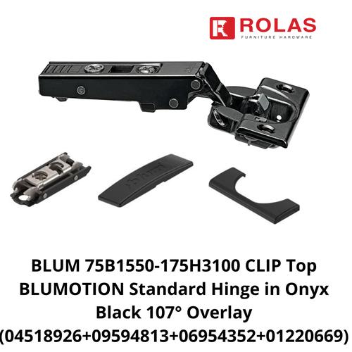 Jual BLUM 75B1550-175H3100 CLIP Top BLUMOTION Standard Hinge in Onyx ...