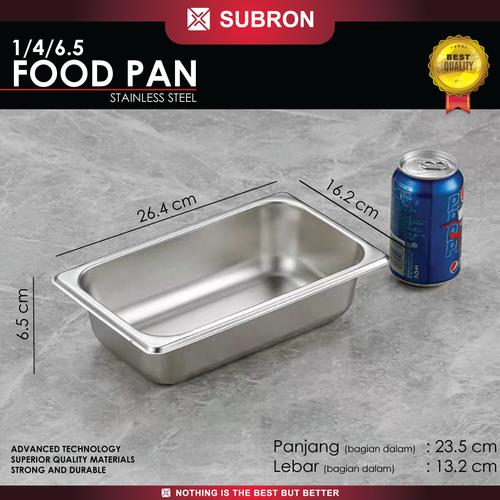 Jual SUBRON Gastronom Food Pan 1/4 Ke Dalam 6.5cm Wadah Penyimpan 1465 ...