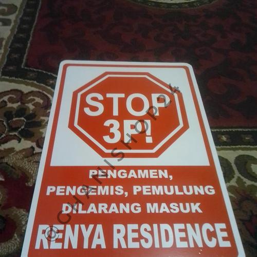 Jual Plang Rambu Stop Dilarang Pengamen Masuk Aluminium Plat - 20cm X ...