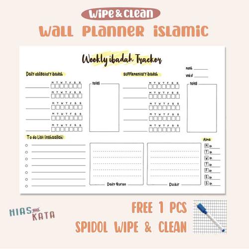 Jual weekly ibadah tracker agenda ibadah mingguan Daily shalat tracker ...