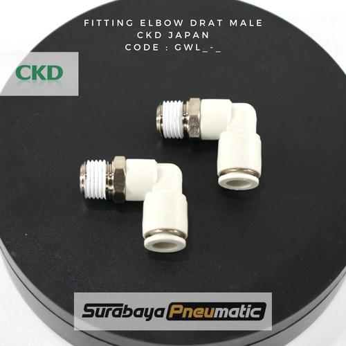 Jual CKD - Fitting Elbow Drat Male - GWL12-8 (OD12mm, Drat 1/4) - Japan ...