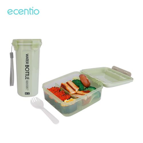 Promo ecentio Lunch Box Set 2pcs kotak makan portabel anti bocor botol ...