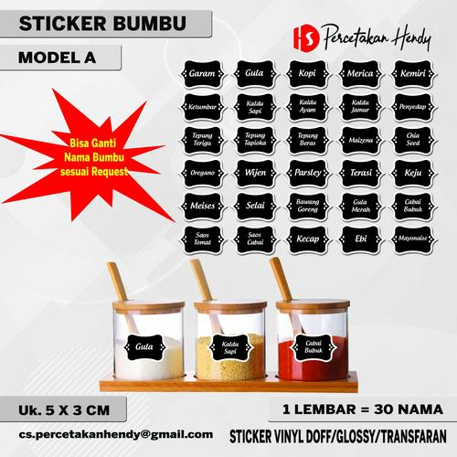 Jual STIKER BUMBU DAPUR / STIKER LABEL / STIKER TOPLES - BUMBU E ...