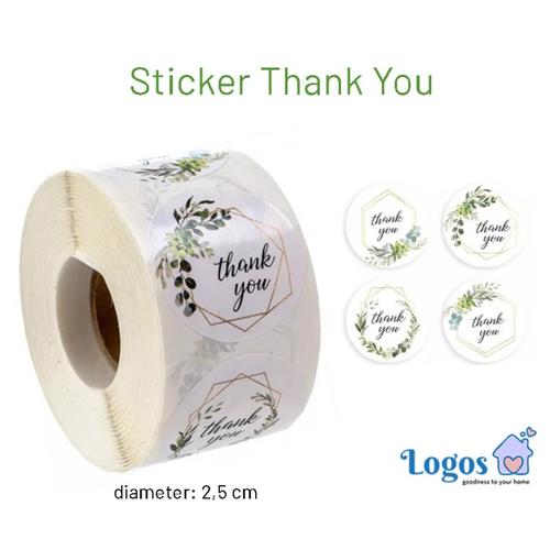 Promo Thank You Round Sticker Green Stiker bulat Gift Label Hangtag ...