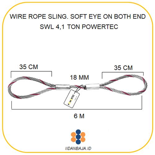 Jual WIRE ROPE SLING SOFT EYE ON BOTH END 18 MM X 6 M POWERTEC - Kota ...