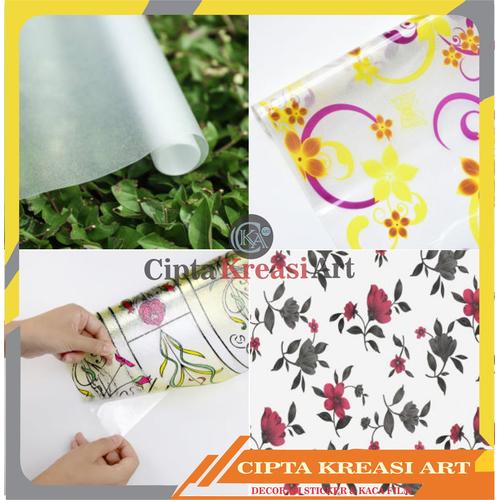 Jual STIKER KACA JENDELA RUMAH/SANBLAST MOTIF BUNGA BATIK/ STICKER ...
