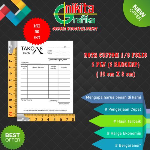 Jual NOTA CUSTOM 2 PLY 2 RANGKAP / 2PLY 1/8 FOLIO MINI - 1 WARNA, NON ...