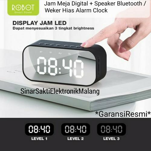 Jual Robot Jam Meja Digital + Speaker Bluetooth Weker Hias Alarm Clock ...