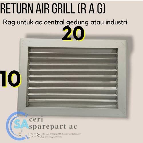 Jual RAG return air grille UKURAN 10 X 20 grill AC polos ukuran dalam ...