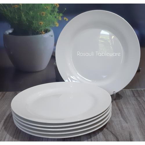 Jual Piring Makan Ceper 9 Inch Keramik | Putih Polos | Tebal (Isi: 6 ...