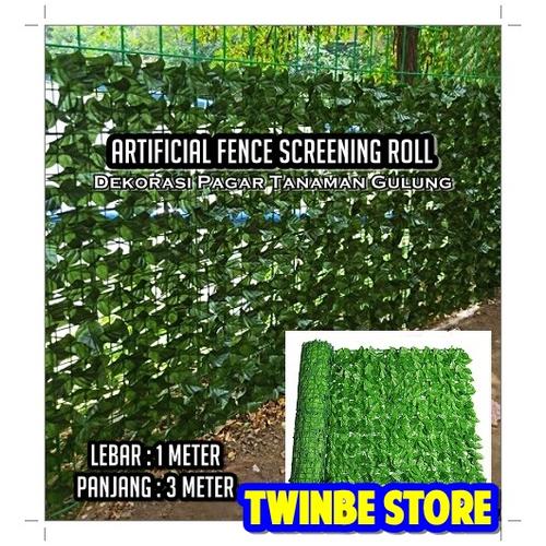 Jual Dekorasi Pagar Tanaman Artificial Gulung / Penutup Pagar Motif ...