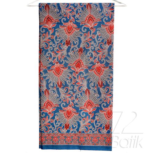 Promo KAIN BATIK PREMIUM BAHAN KATUN MOTIF KEMBANG MERAK BIRU 728657 ...