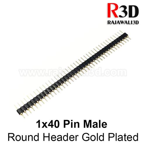Jual Pin Header Strip Male 40 Pin Single Row Round Header Gold Plated ...