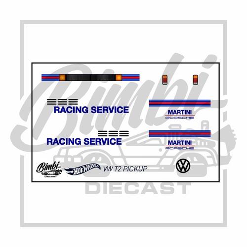 Jual Decal Hotwheels VW T2 Pick Up Volkswagen Martini Transparan ...