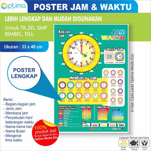 Jual POSTER JAM DAN WAKTU LENGKAP / TK,SD,SMP,BIMBEL - Kab. Klaten ...