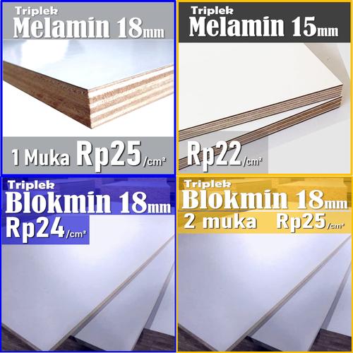 Jual TRIPLEK MELAMIN 3mm|6mm|9mm|12mm|15mm|18mm // BLOKMIN 15mm|18mm/2 ...
