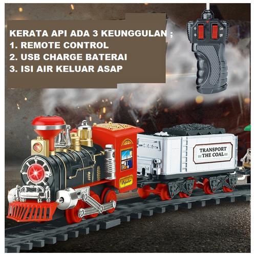 Jual MAINAN REMOTE CONTROL REL KERETA API / RAIL TRAIN NOBIL SMOKE UAP ...