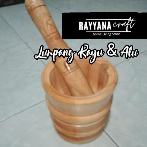 Jual Lumpang Kayu Alu/Alat tumbukan kayu/ulekan kayu/cobek kayu/lumpang ...