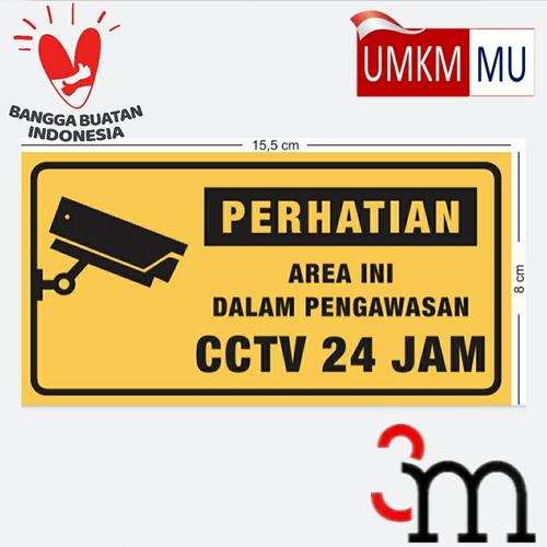 Jual Sticker PERHATIAN AREA INI DALAM PENGAWASAN CCTV 24 JAM (15,5 X 8 ...