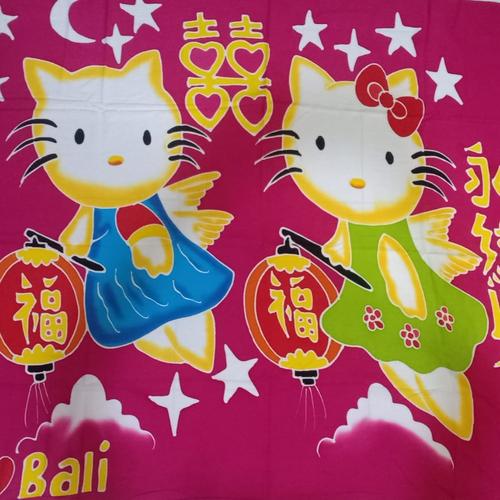 Jual Kain bali karakter Hello Kitty/kain pantai bali - Biru - Jakarta ...