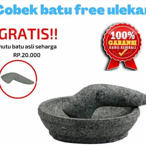 Jual Coet Ulekan Cobek Batu Asli Padalarang Ukir Ukuran Diameter 22cm ...