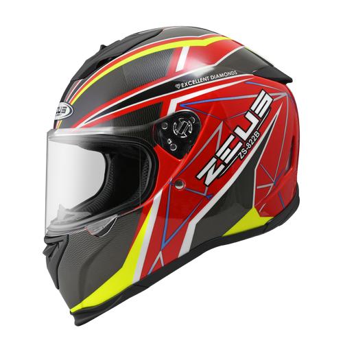 Promo ZEUS 822B DRED AO22 DSIL GLOSSY SINGLE FLAT VISOR FREE D.SMOKE ...