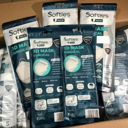 Jual Masker Softies Surgical 3D Mask 4ply Filter Kf94 isi 5 Murah PROMO ...