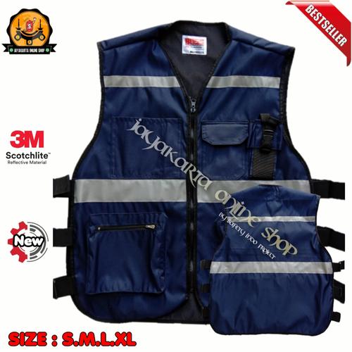 Jual ROMPI SAFETY VEST 3M SCOTLITE TASLAN WATER PROOF BIRU DONGKER ...