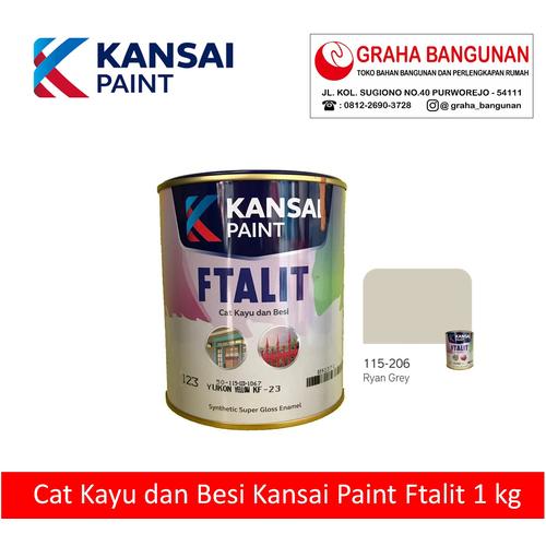 Jual Cat Kayu dan Besi Kansai Paint Ftalit 1 kg 206 - Ryan Grey - Kab ...