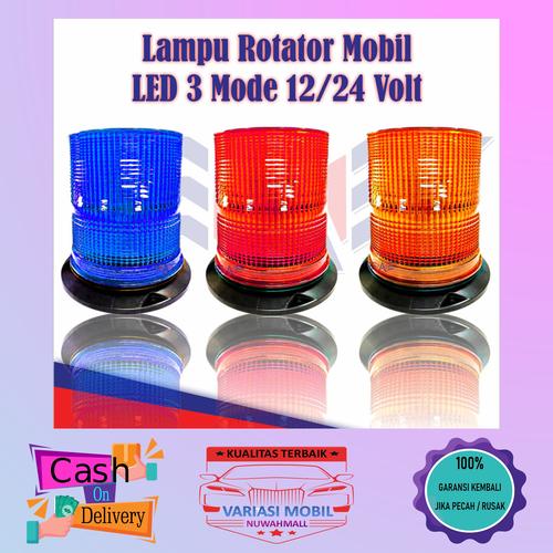 Jual Lampu Rotary Warning Light Rotari Blitz Flash 16 CM 3 Mode 12-24 ...