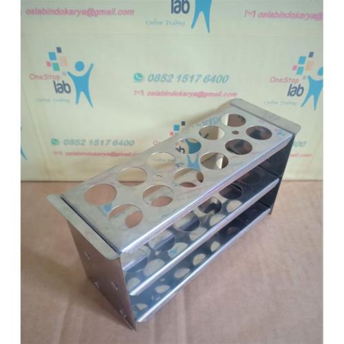 Jual Rak Tabung Reaksi Stainless Steel 12 lubang rack Test Tube SS 12 ...