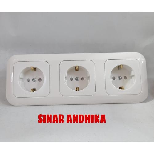 Jual Stop Kontak Triple Panasonic Cp Wide Series Putih WEJ1121-7+7823 ...