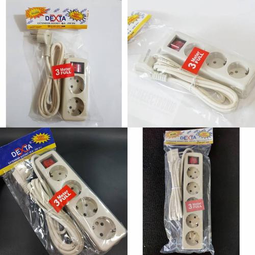Jual STOP KONTAK DEXTA 2 3 4 5LUBANG 3METER EXTENSION SOCKET TERMINAL ...