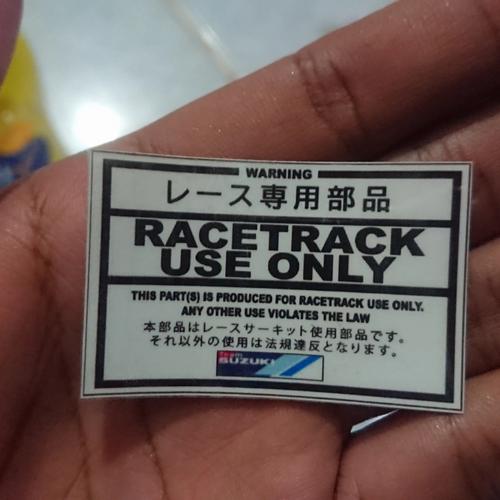 Jual Sticker-Stiker-Decal-Logo-Label Motor Race Track Use Only Suzuki ...