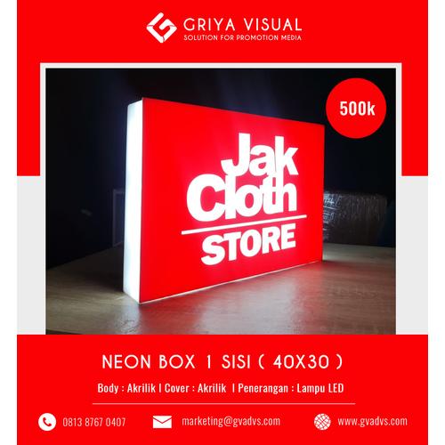 Jual NEON BOX KOTAK FULL AKRILIK 40 X 30CM - Jakarta Selatan - Griya ...